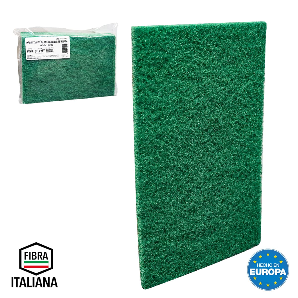 FEROC INDUSTRIAL: ALMOHADILLA DE FIBRA COLOR VERDE DE 6in X 9in, MARCA ...